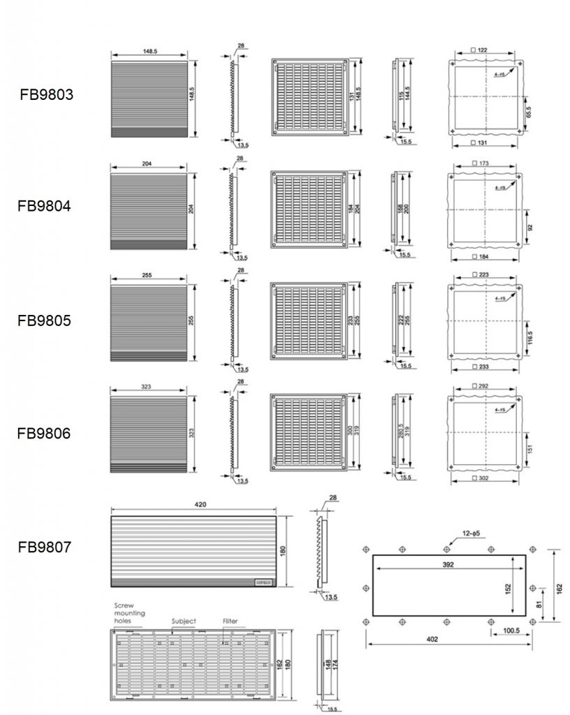 Lưới lọc bụi Leipole FK98 Series - mitatech.vn
